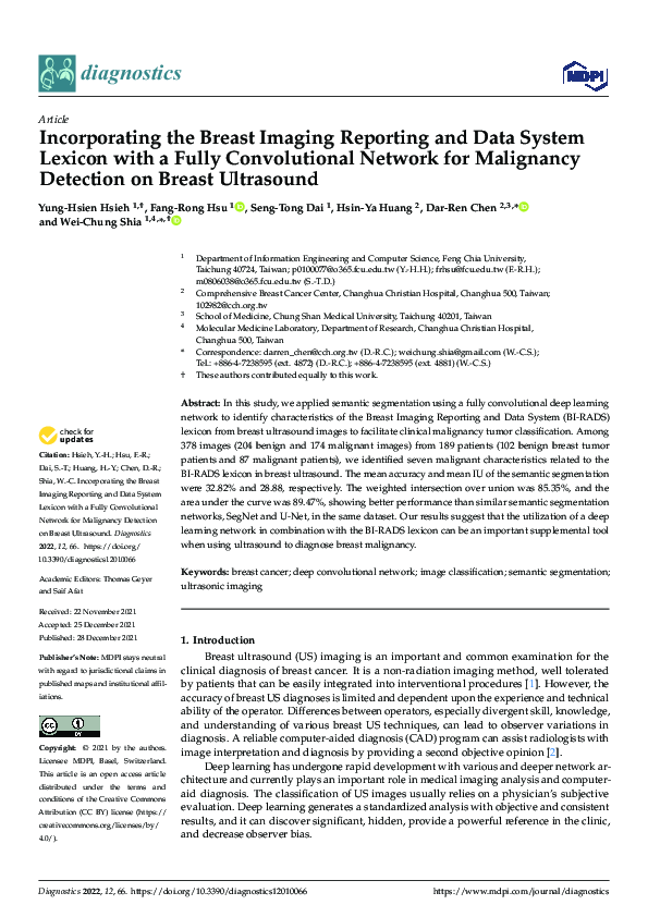 Pdf Incorporating The Breast Imaging Reporting And Data System