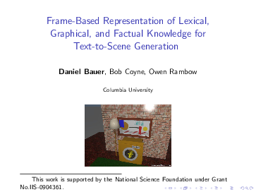 (PDF) Frame-Based Knowledge for Text-to-Scene Gen.