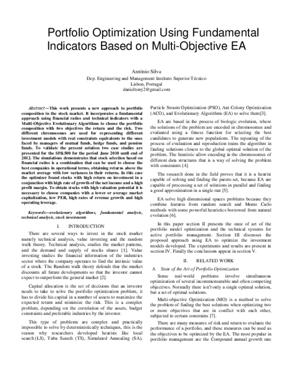 (PDF) Portfolio optimization using fundamental indicators based on multi-objective EA