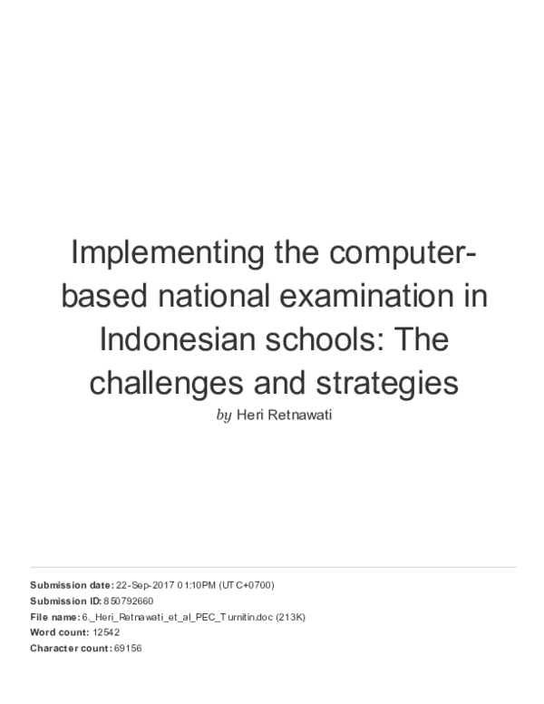 (PDF) Implementing the Computer-Based National Examination in ...