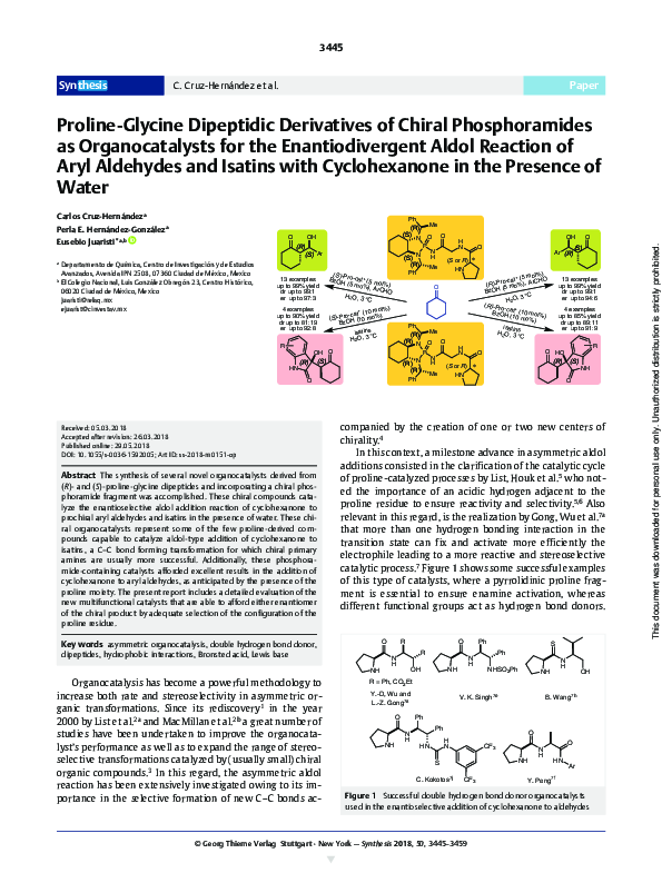 (PDF) Proline-Glycine Dipeptidic Derivatives of Chiral Phosphoramides ...