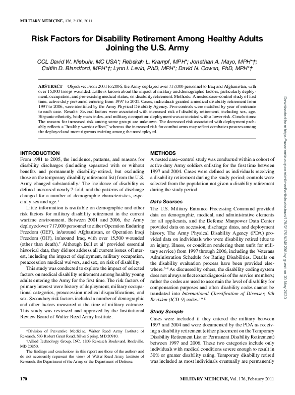 (PDF) Risk Factors for Disability Retirement Among Healthy Adults ...
