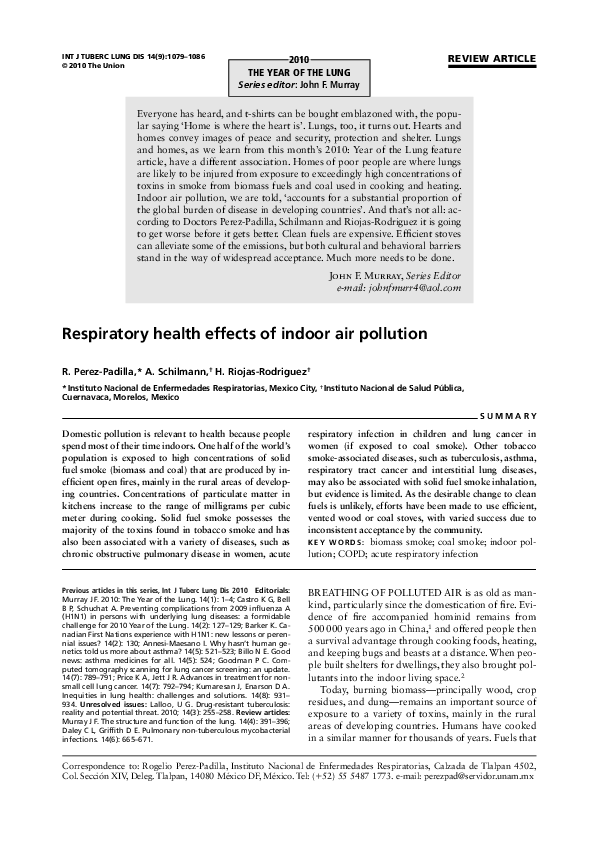 (PDF) Respiratory health effects of indoor air pollution