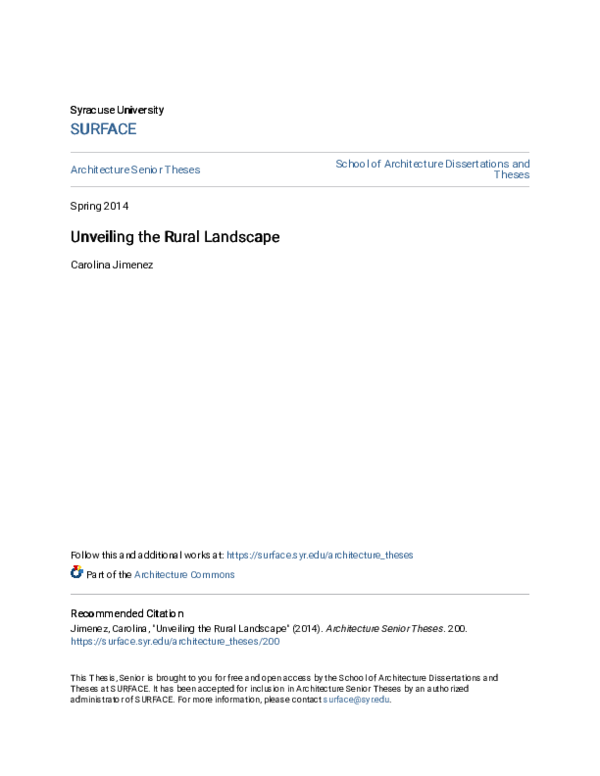 (PDF) Unveiling the Rural Landscape