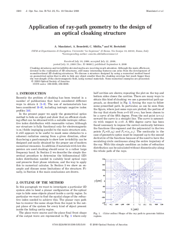 (PDF) Application of ray-path geometry to the design of an optical ...