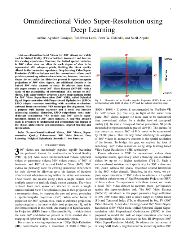 (PDF) Omnidirectional Video Super-Resolution using Deep Learning