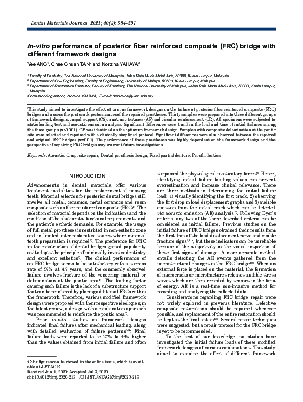(PDF) In-vitro performance of posterior fiber reinforced composite (FRC ...