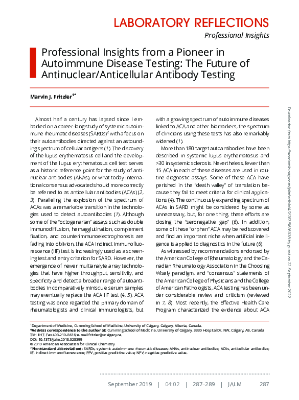 (PDF) Professional Insights from a Pioneer in Autoimmune Disease ...