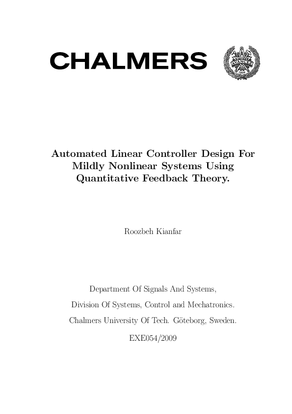 (PDF) Automated Linear Controller Design For Mildly Nonlinear Systems Using Quantitative ...