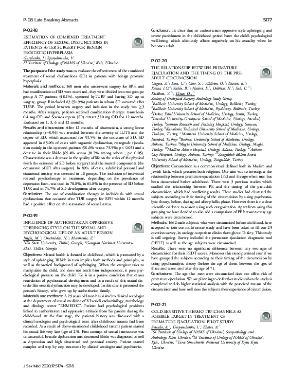 (PDF) P-02-20 The Relationship Between Premature Ejaculation and the ...