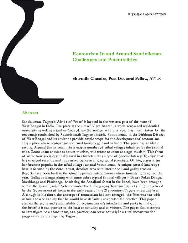 (PDF) Ecotourism In and Around Santiniketan: Challenges and Potentialities