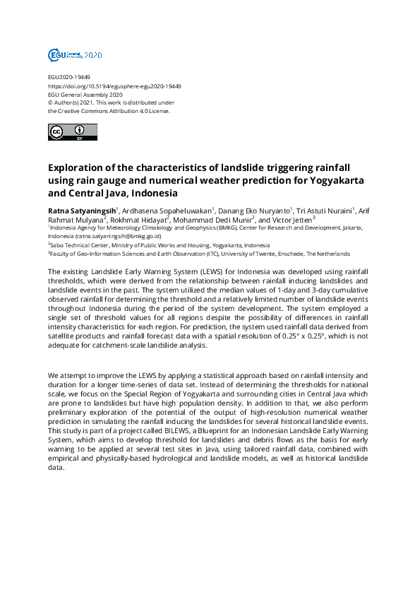 (PDF) Exploration of the characteristics of landslide triggering ...