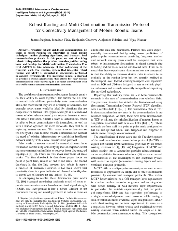 (PDF) Robust routing and Multi-Confirmation Transmission Protocol for connectivity management of ...