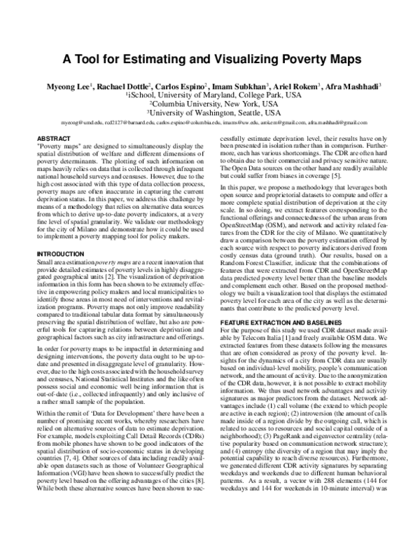 (PDF) A Tool for Estimating and Visualizing Poverty Maps