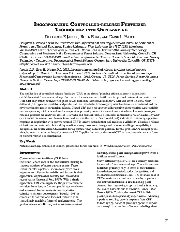 (PDF) Incorporating controlled-release fertilizer technology into ...