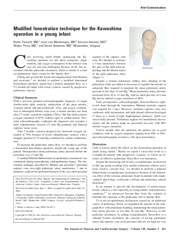(PDF) Modified fenestration technique for the Kawashima operation in a ...