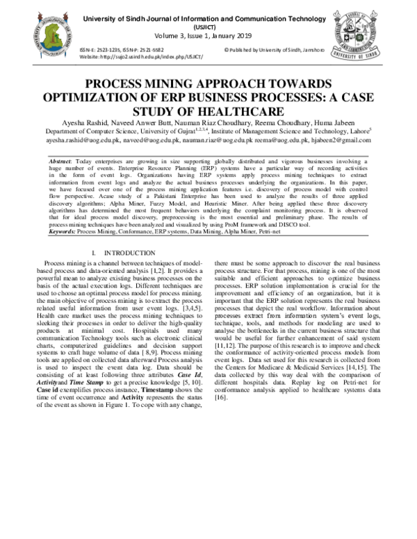 (PDF) Process Mining Approach Towards Optimization of ERP Business Processes: A Case Study of ...