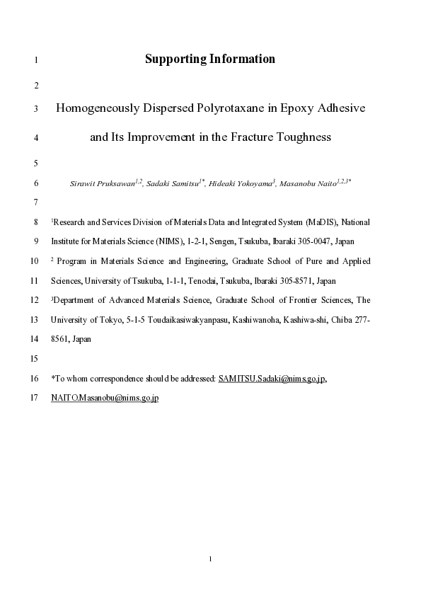 (PDF) Homogeneously Dispersed Polyrotaxane in Epoxy Adhesive and Its ...