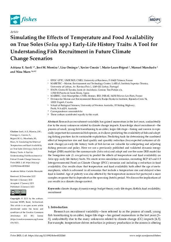 (PDF) Simulating the Effects of Temperature and Food Availability on ...