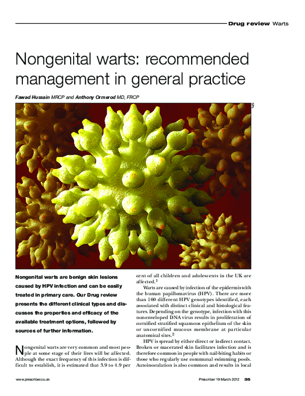 (PDF) Nongenital warts: recommended management in general practice