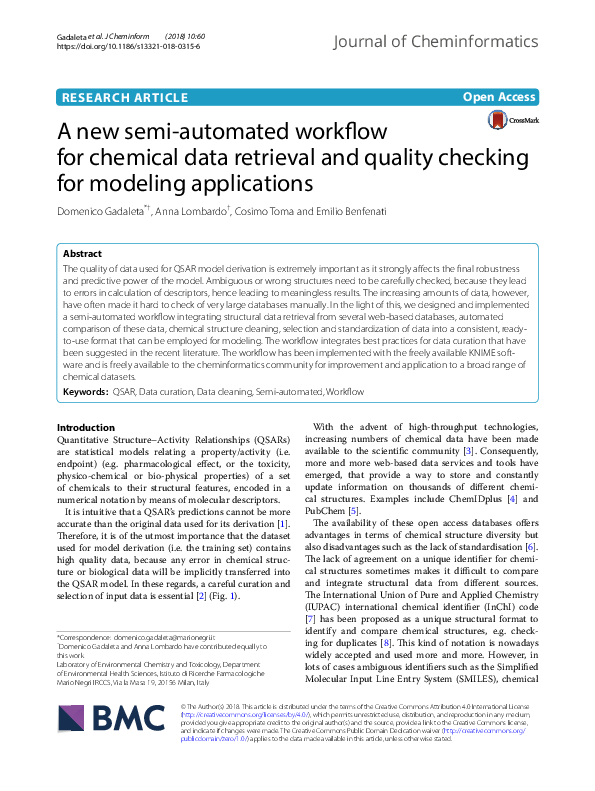 (PDF) A new semi-automated workflow for chemical data retrieval and quality checking for ...