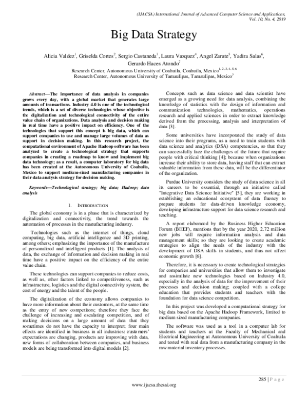 (PDF) Big Data Strategy