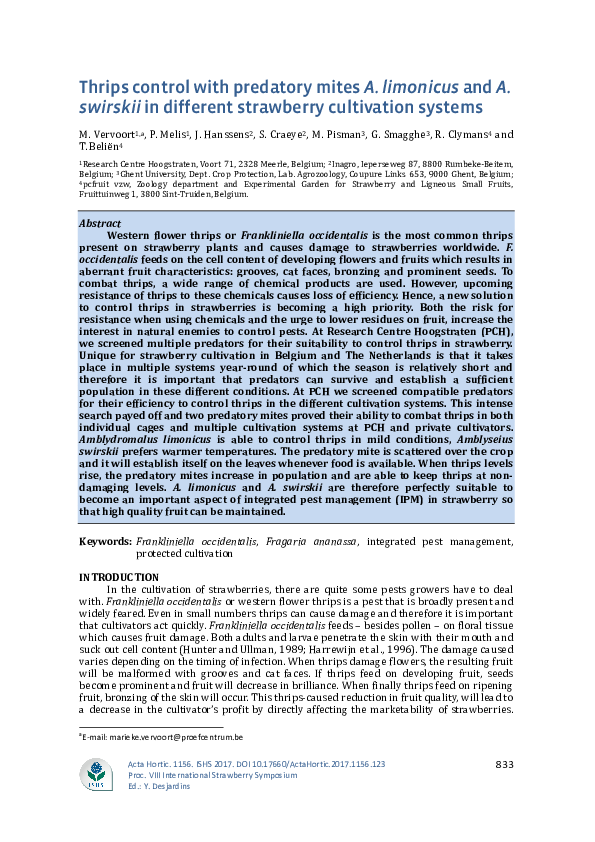 (PDF) Thrips control with predatory mites A. limonicus and A. swirskii ...