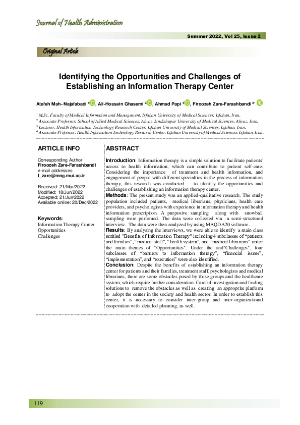 (PDF) Identifying the Opportunities and Challenges of Establishing an ...