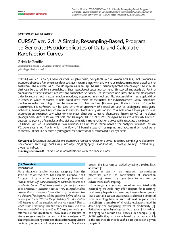 (PDF) CURSAT ver. 2.1: A Simple, Resampling-Based, Program to Generate ...