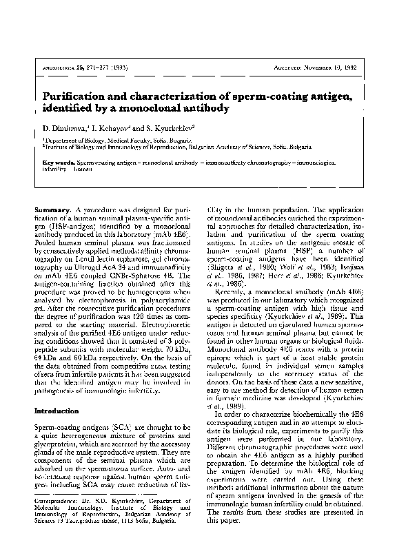 (PDF) Purification and characterization of sperm-coating antigen ...