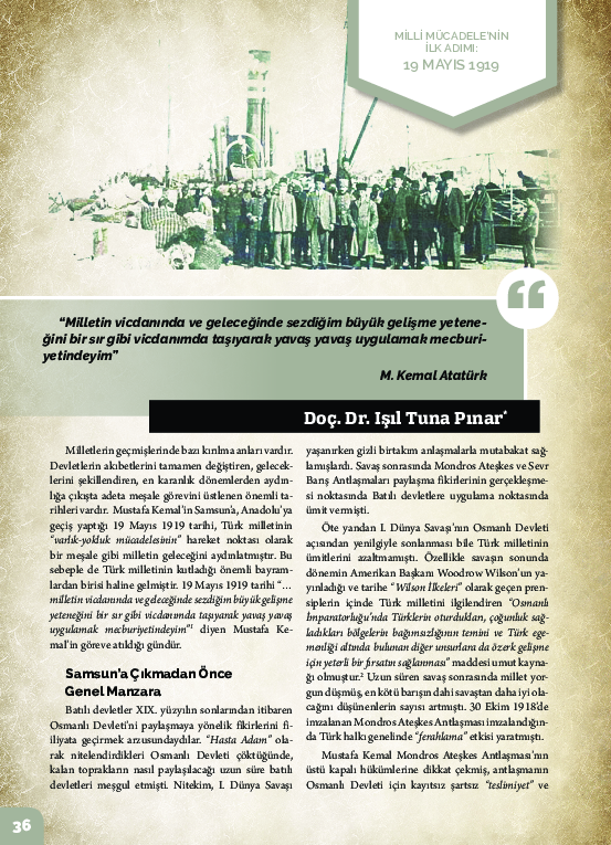 (PDF) Milli Mücadelenin İlk Adımı: 19 Mayıs 1919