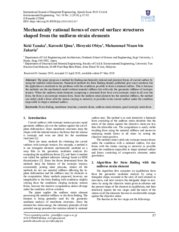 (PDF) Mechanically rational forms of curved surface structures shaped ...