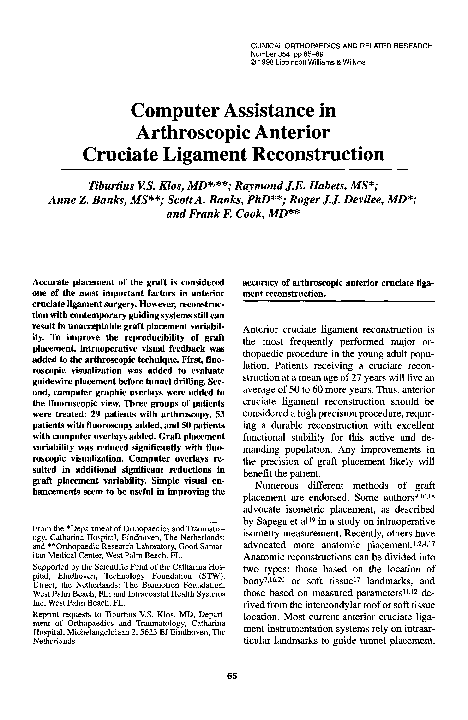 (PDF) Optimizing ACL Reconstruction with Computer Aids
