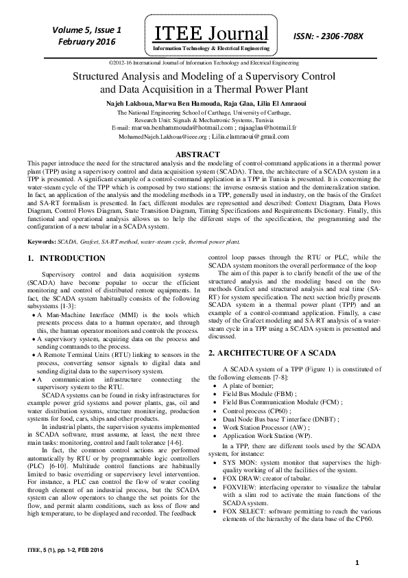 (PDF) Structured Analysis and Modeling of a Supervisory Control and ...