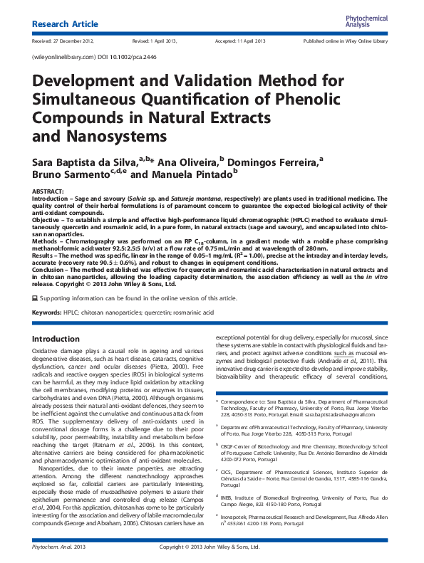 Pdf Development And Validation Method For Simultaneous Quantification
