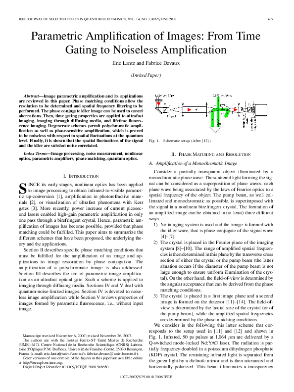 (PDF) Parametric Amplification of Images: From Time Gating to Noiseless Amplification