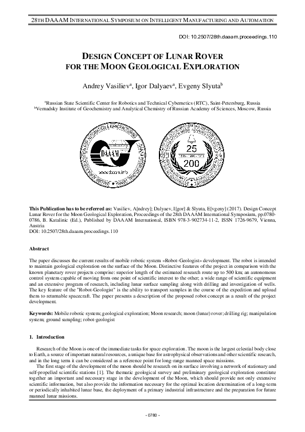 (PDF) Design Concept Lunar Rover for the Moon Geological Exploration