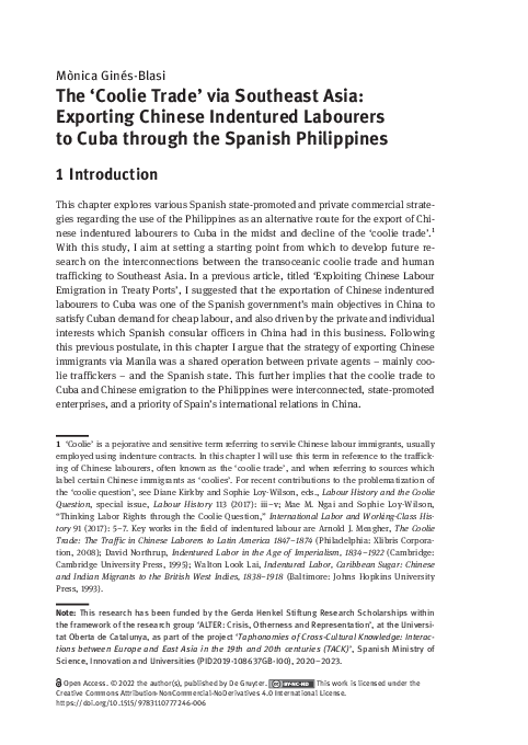 (PDF) The ‘Coolie Trade’ via Southeast Asia: Exporting Chinese ...