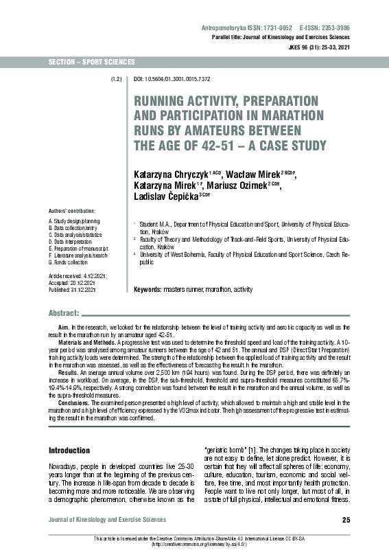 (PDF) Running activity, preparation and participation in marathon runs ...