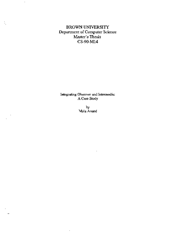 (PDF) Integrating Observer and Intermedia : A Case Study