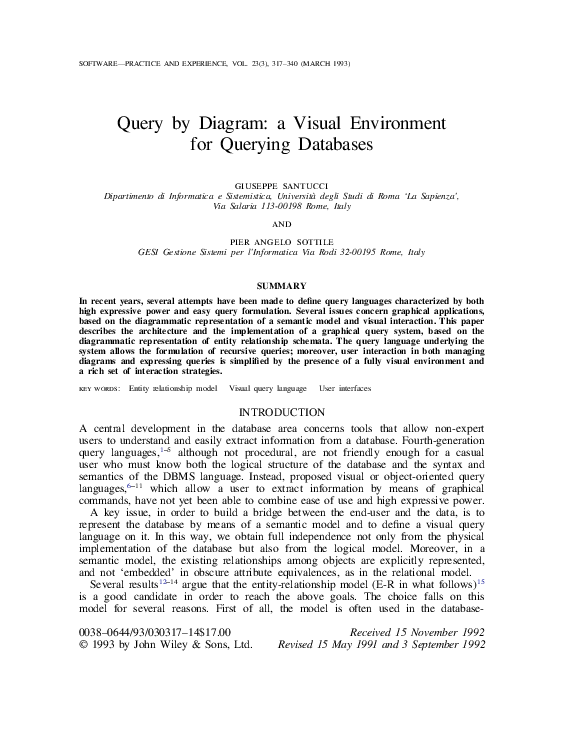 (PDF) Query by diagram: A visual environment for querying databases