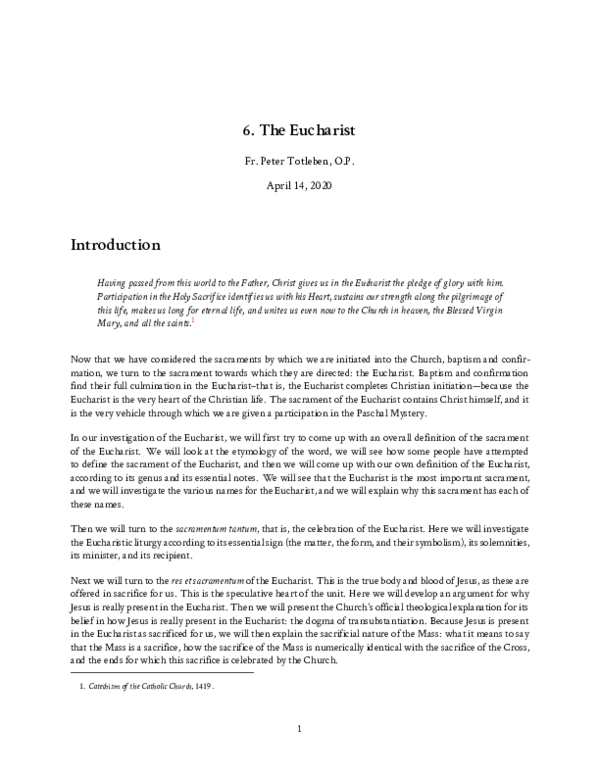 (PDF) The Eucharist
