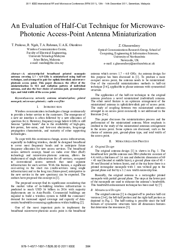 (PDF) An evaluation of half-cut technique for microwave-photonic access-point antenna ...