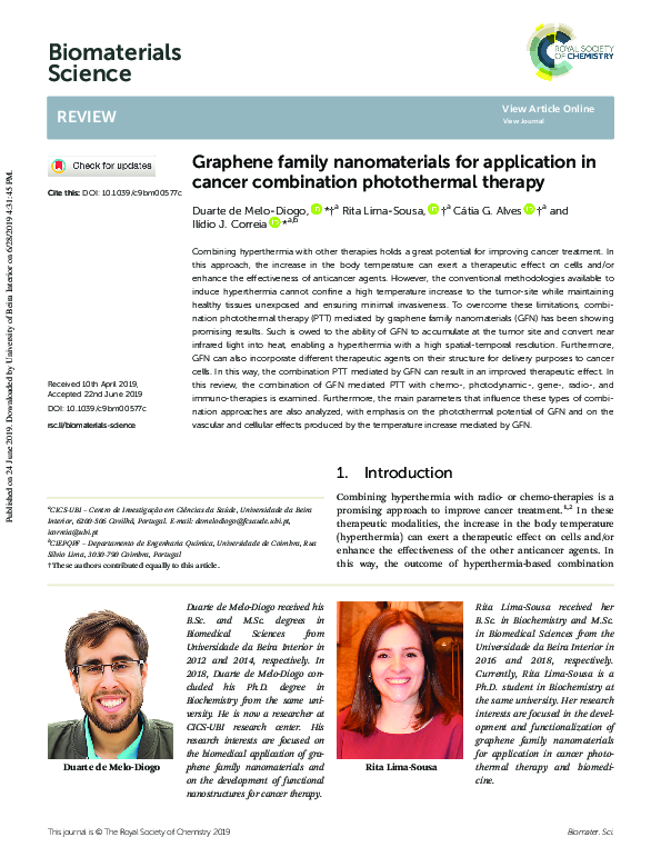 (PDF) Graphene family nanomaterials for application in cancer ...