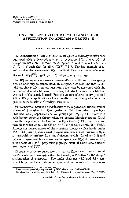 (PDF) On $\omega$-filtered vector spaces their application to abelian $p$-groups: II