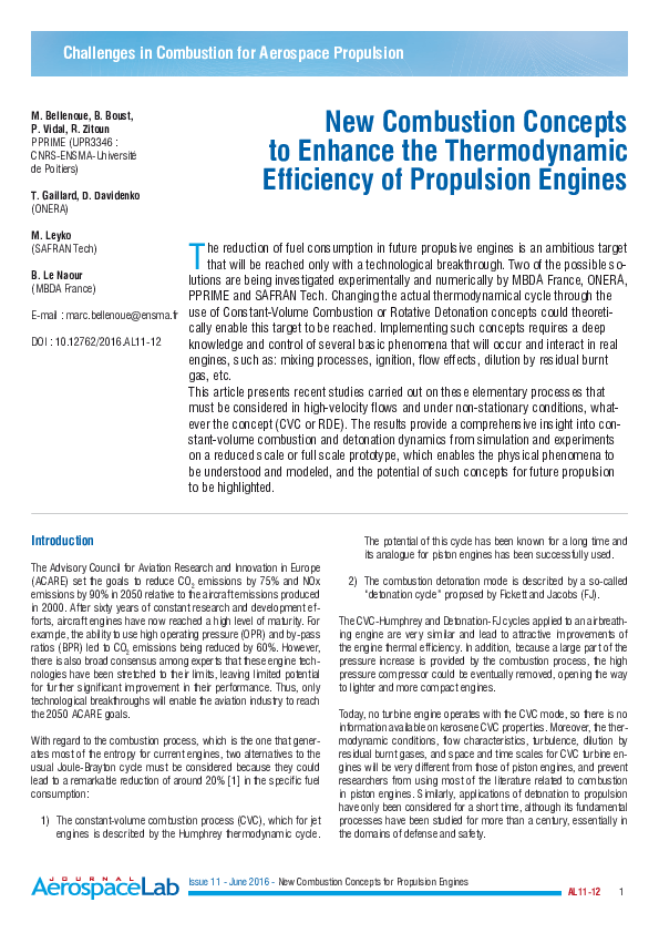 (PDF) New Combustion Concepts to Enhance the Thermodynamic Efficiency ...