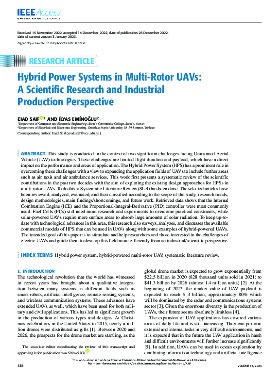 (PDF) Hybrid Power Systems in Multi-Rotor UAVs: A Scientific Research ...