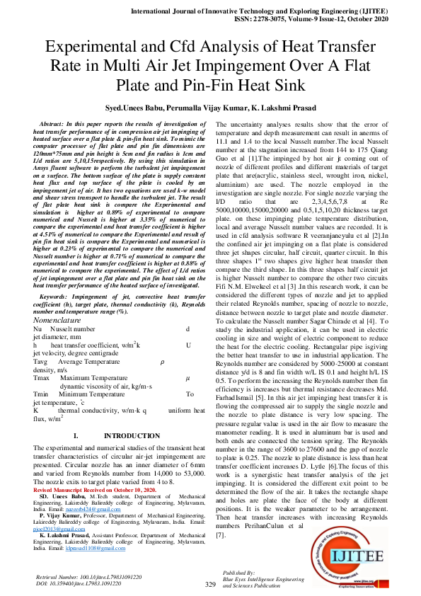 (PDF) Experimental and Cfd Analysis of Heat Transfer Rate in Multi Air ...