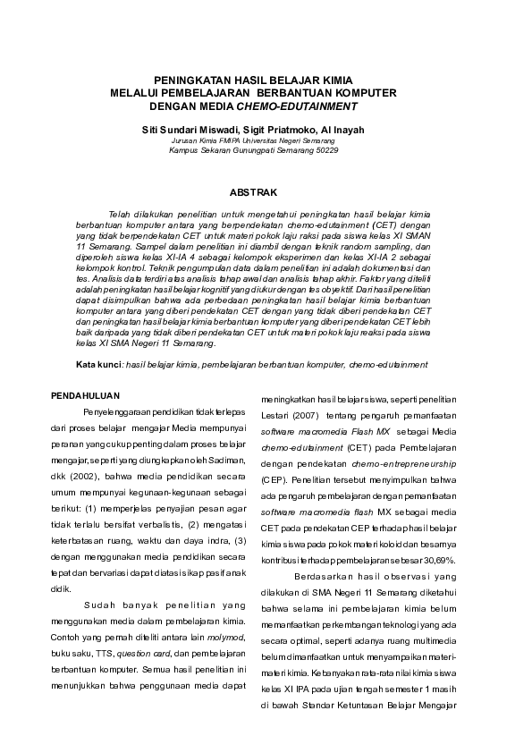 (PDF) Peningkatan Hasil Belajar Kimia Melalui Pembelajaran Berbantuan ...