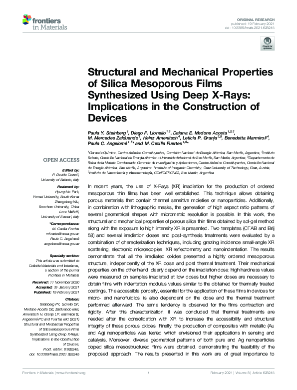 (PDF) Structural and Mechanical Properties of Silica Mesoporous Films ...